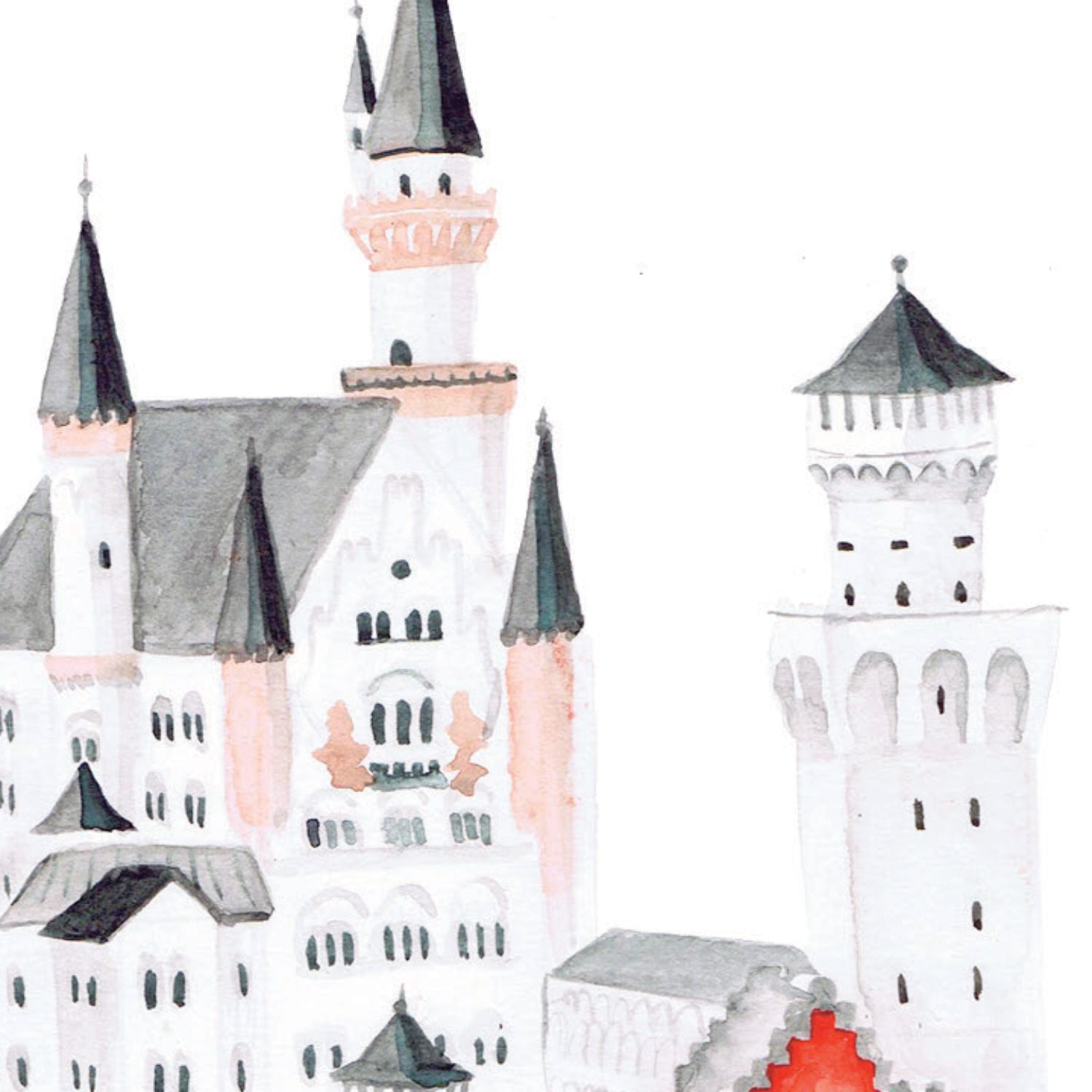 Neuschwanstein Castle Coloring Page For Kids Neuschwanstein Castle